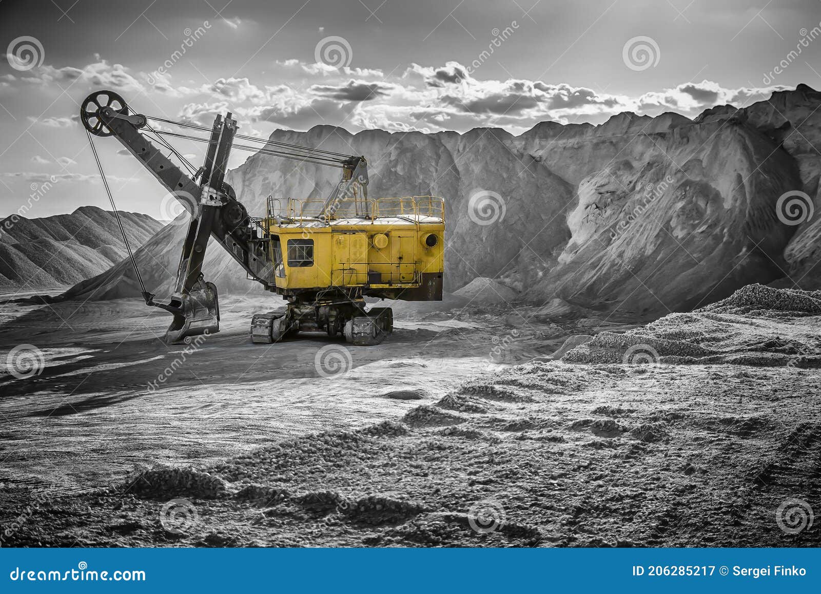 Excavator in a quarry stock image. Image of digger, manufacturing ...