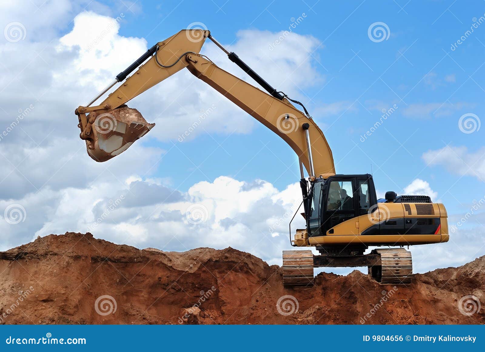 Excavator with Raised Bucket Stock Photo - Image of digging, equipment ...