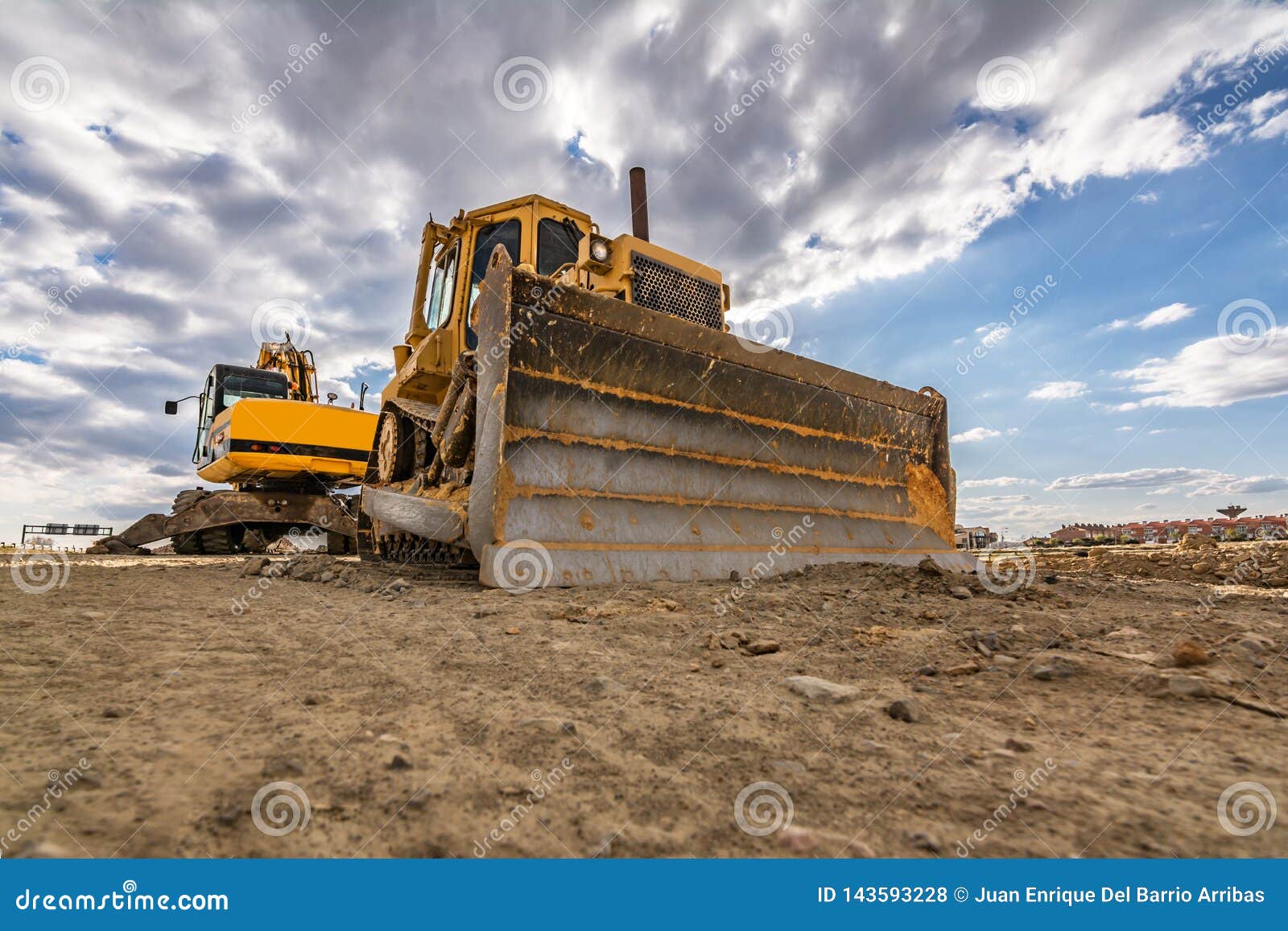 Excavator on a Road Construction Site Stock Photo - Image of excavate ...