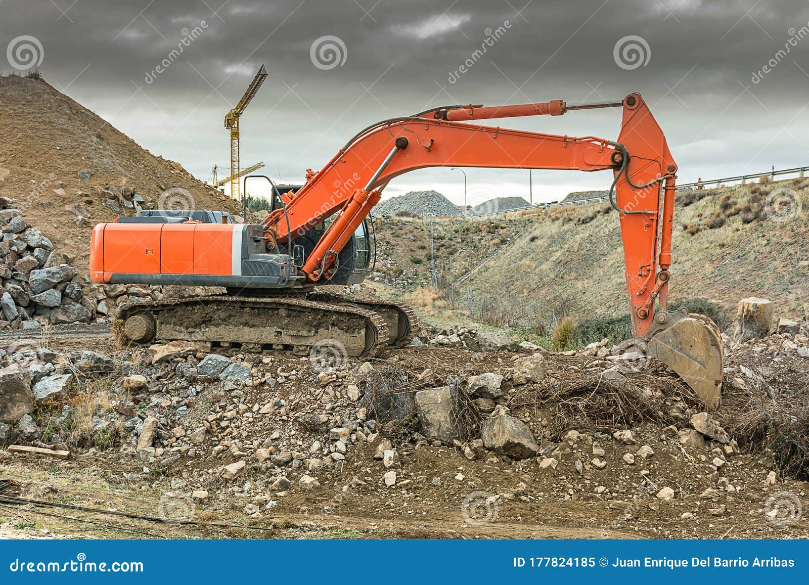 Excavator on the Road Construction Works. Machinery Needed for ...