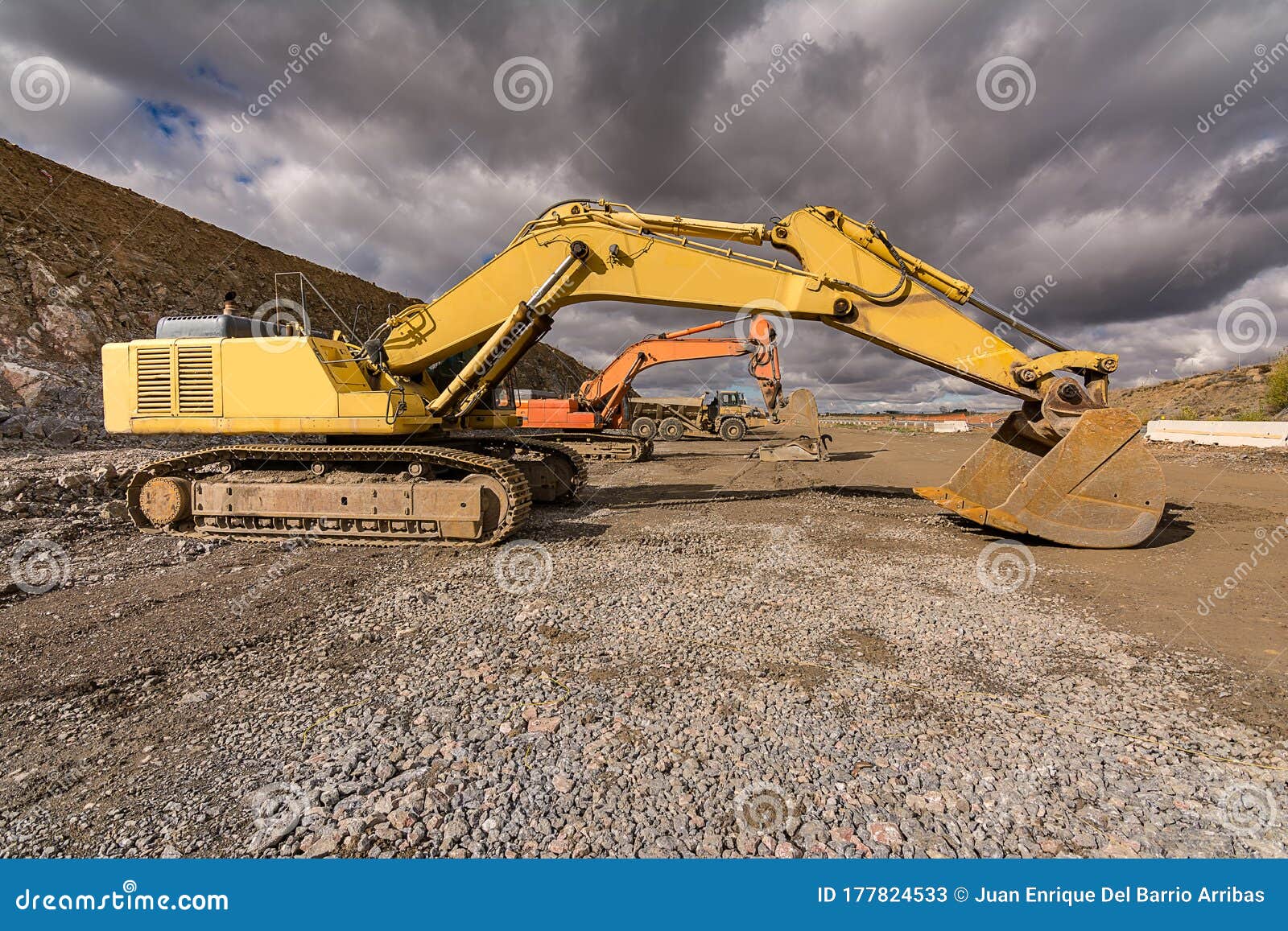 Excavator on the Road Construction Works. Machinery Needed for ...