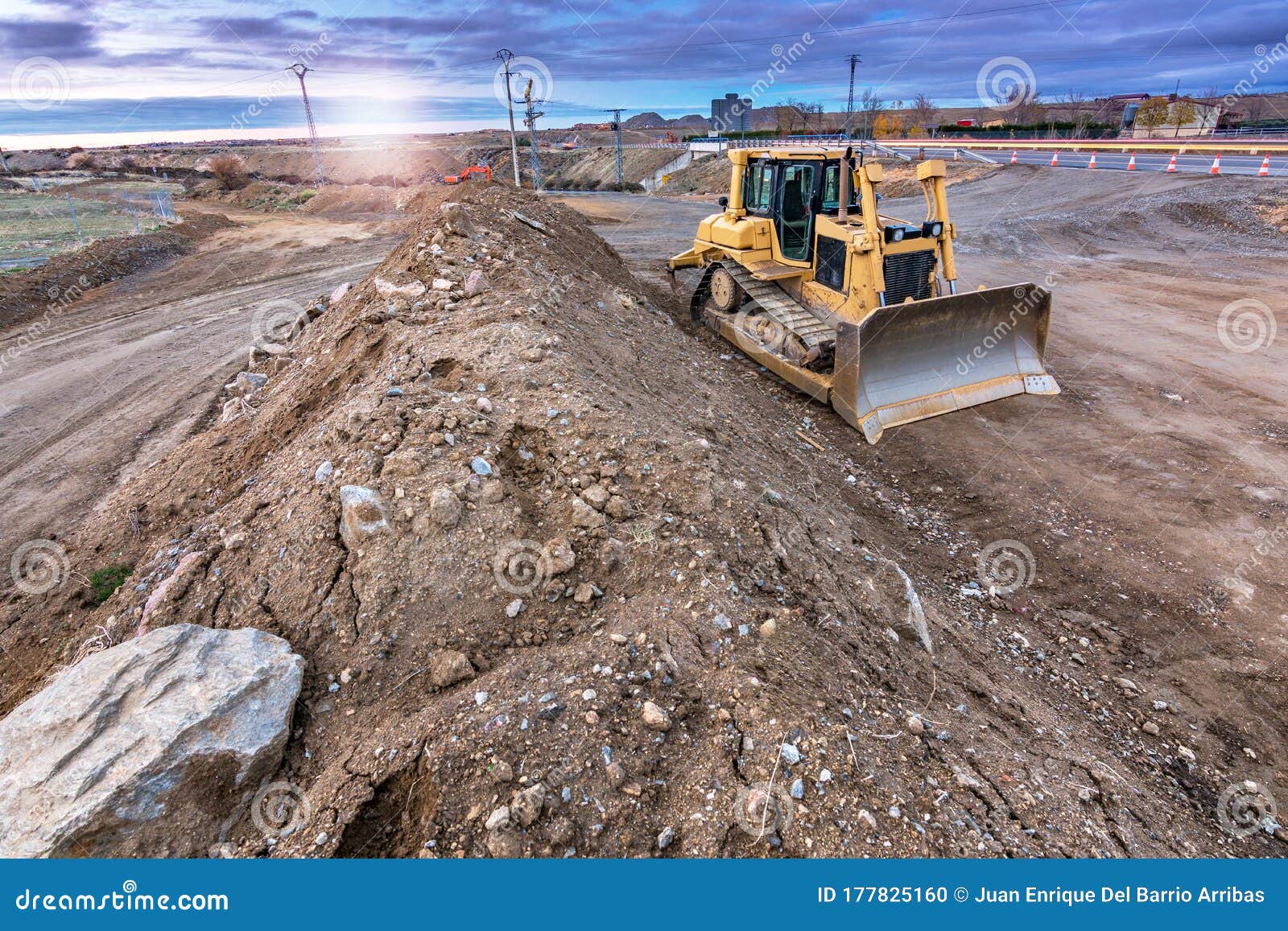 Excavator on the Road Construction Works. Machinery Needed for ...