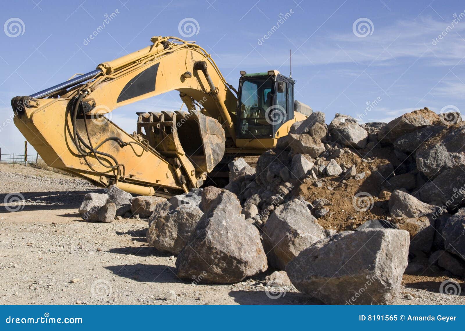 Excavator with rocks stock image. Image of excavator, equipment - 8191565