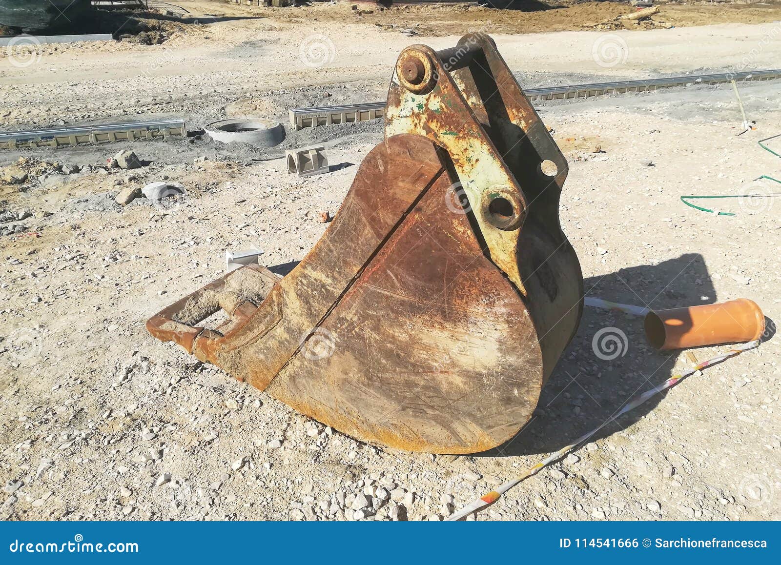 The Excavator& X27;s Cutting Head Stock Photo - Image of worksite ...