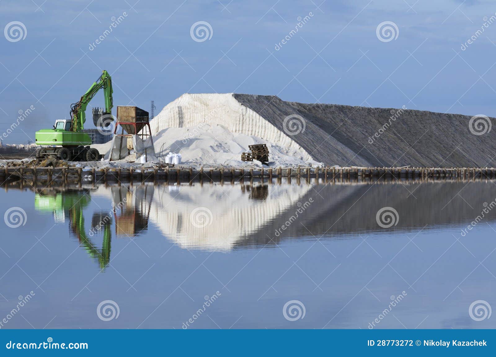 Excavator on a Salt Factory Stock Photo - Image of food, factory: 28773272