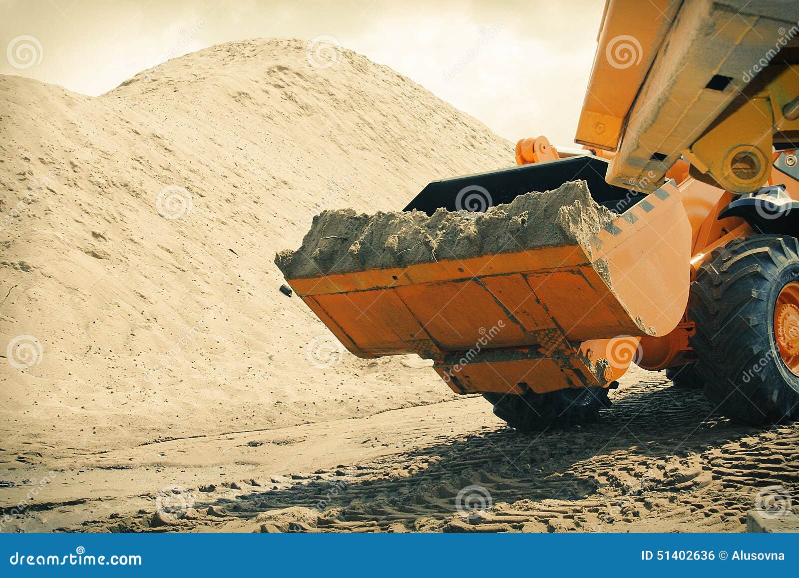Excavator with Sand in the Bucket Stock Photo - Image of architecture ...