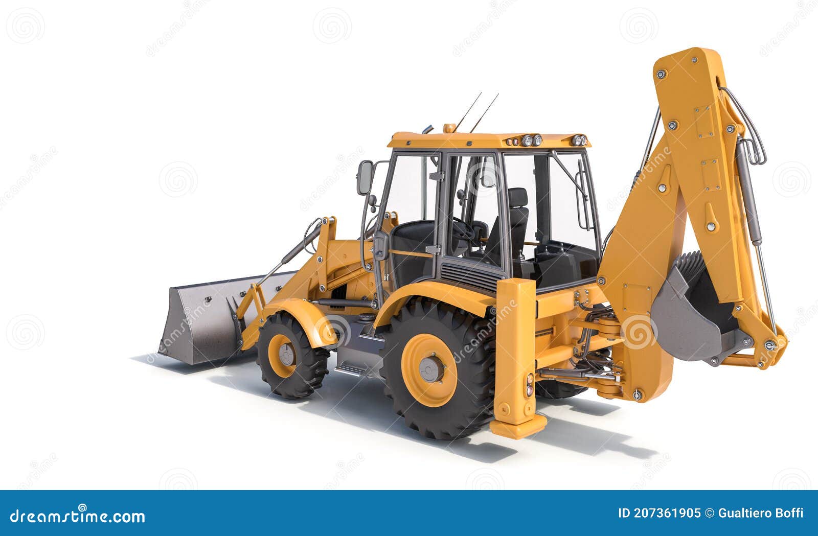 Excavator Scraper on the White Background Stock Illustration ...