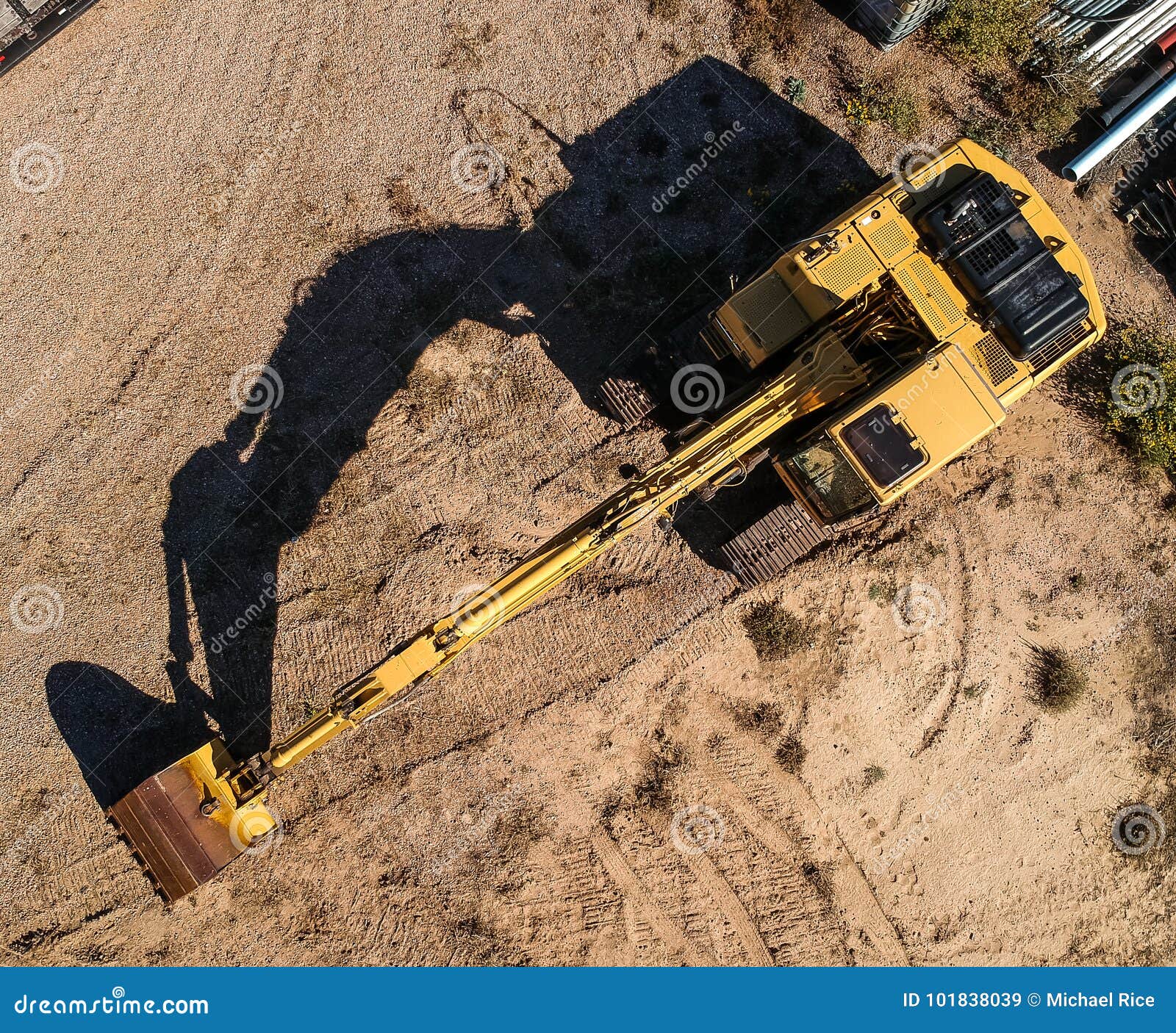 Excavator seen from above stock image. Image of shovel - 101838039