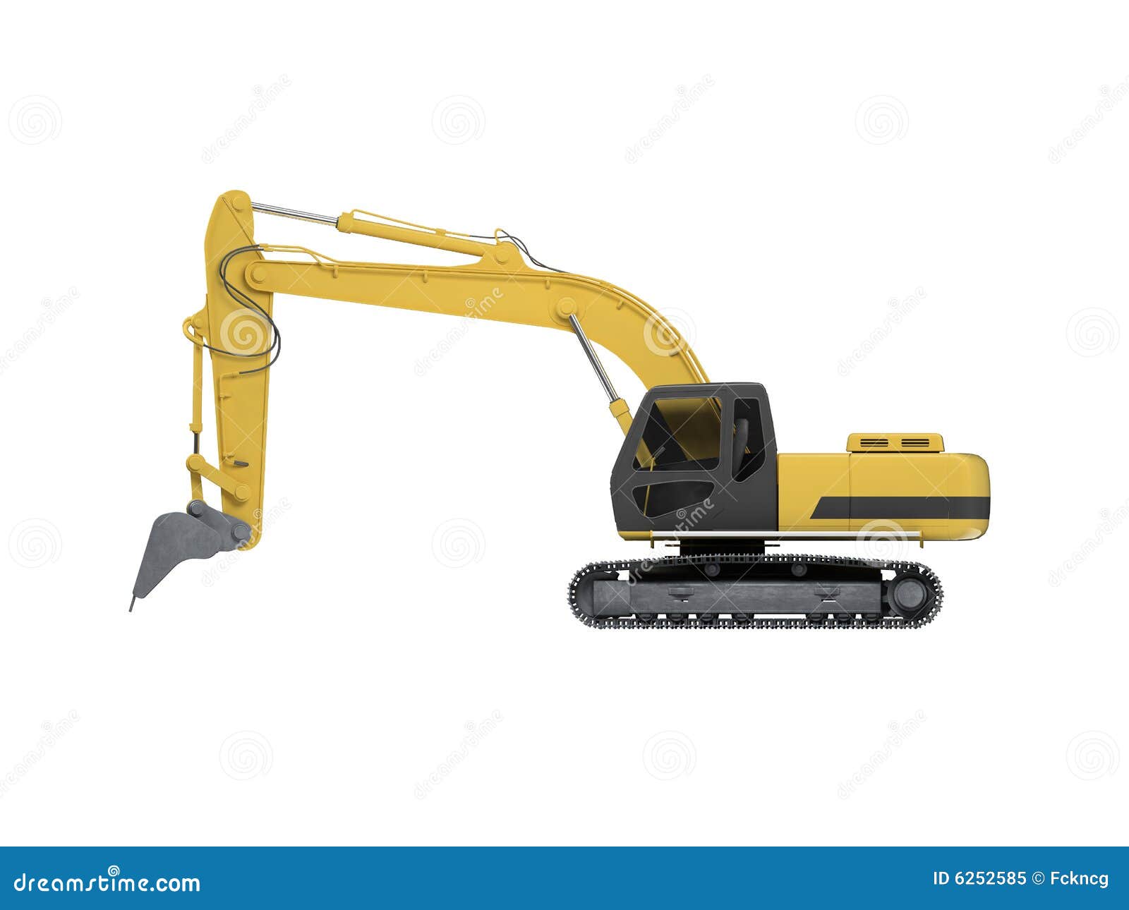 Excavator side view stock illustration. Illustration of backhoe - 6252585