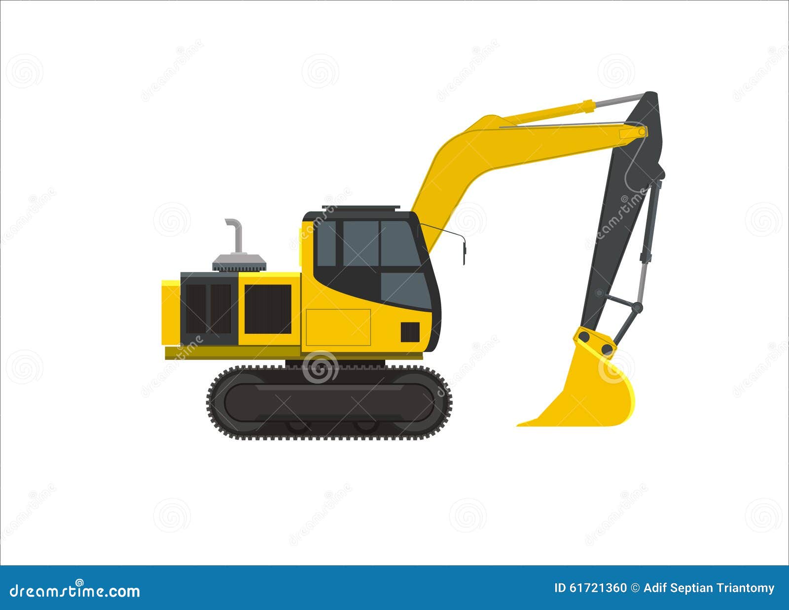 Excavator Simple Illustration Stock Vector - Illustration of driver ...