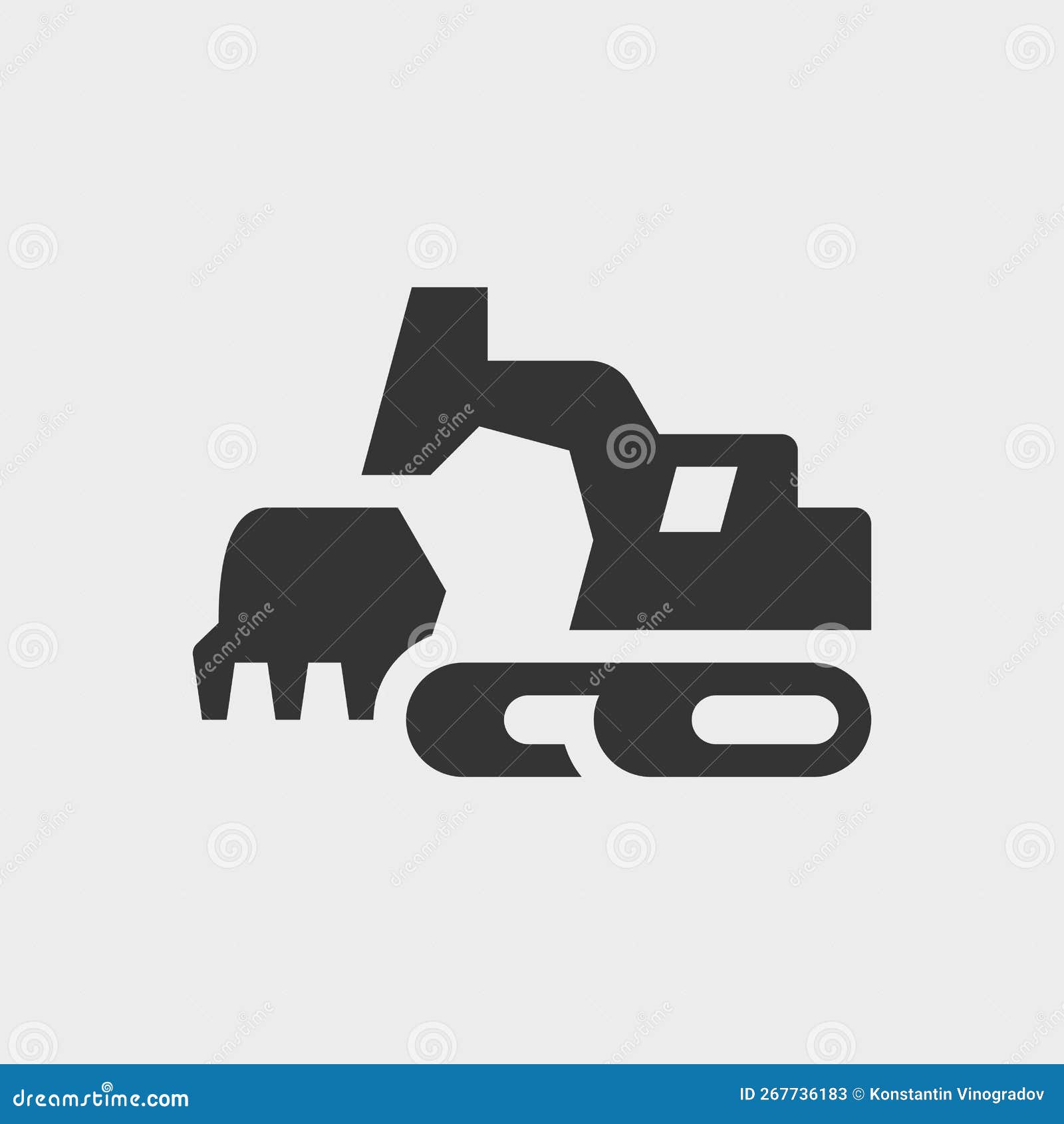 Excavator. Simple Vector Icon Stock Vector - Illustration of sign ...