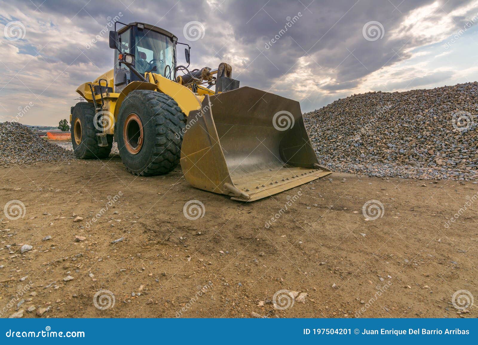 An Excavator in a Stone Turning Quarry into Gravel Stock Image - Image ...