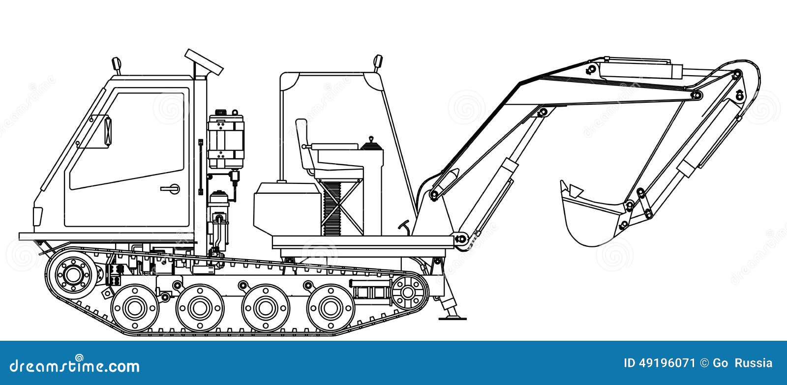 Excavator stock vector. Illustration of repairing, machine - 49196071