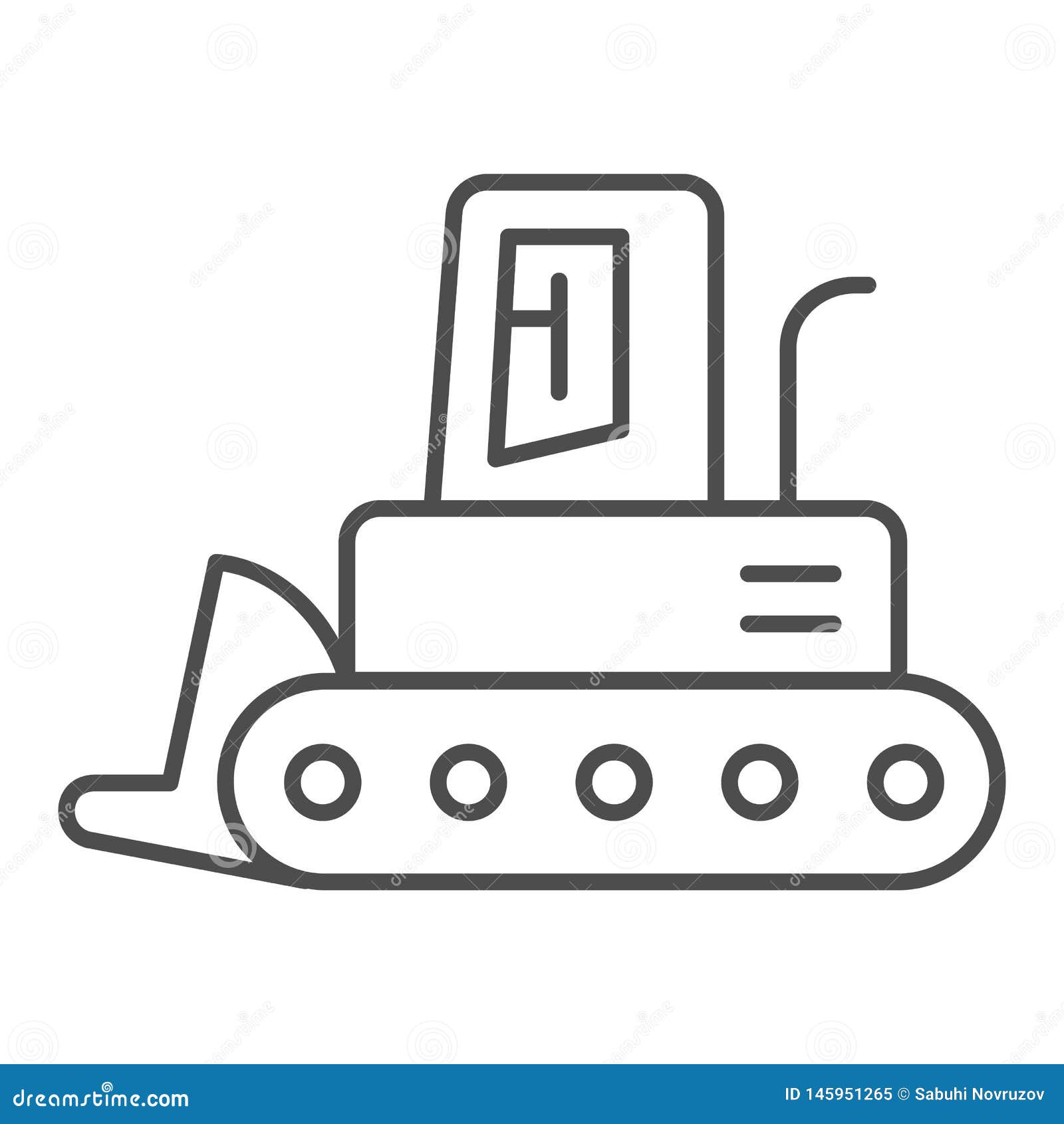 Excavator Thin Line Icon. Digger Vector Illustration Isolated on White ...