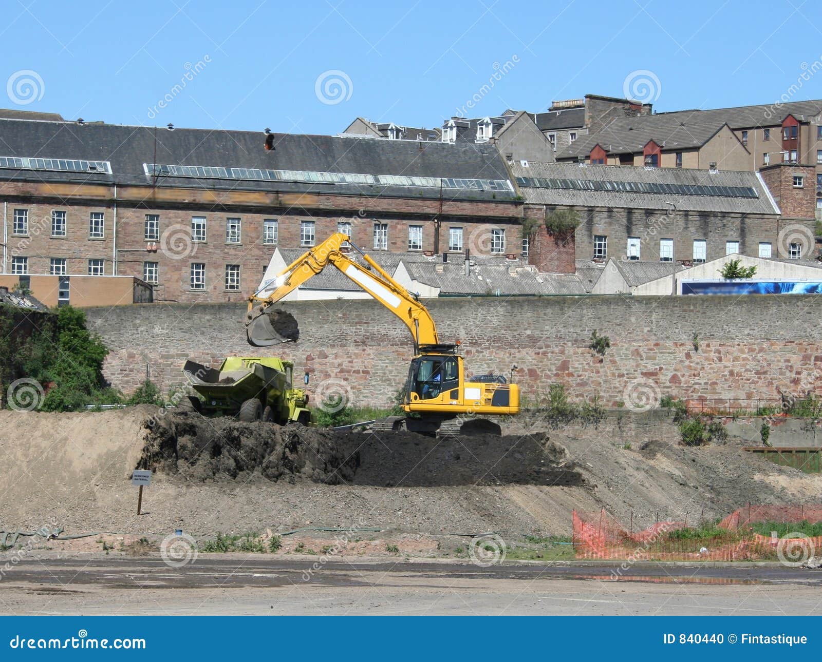 Excavator and tipper truck stock photo. Image of truck - 840440