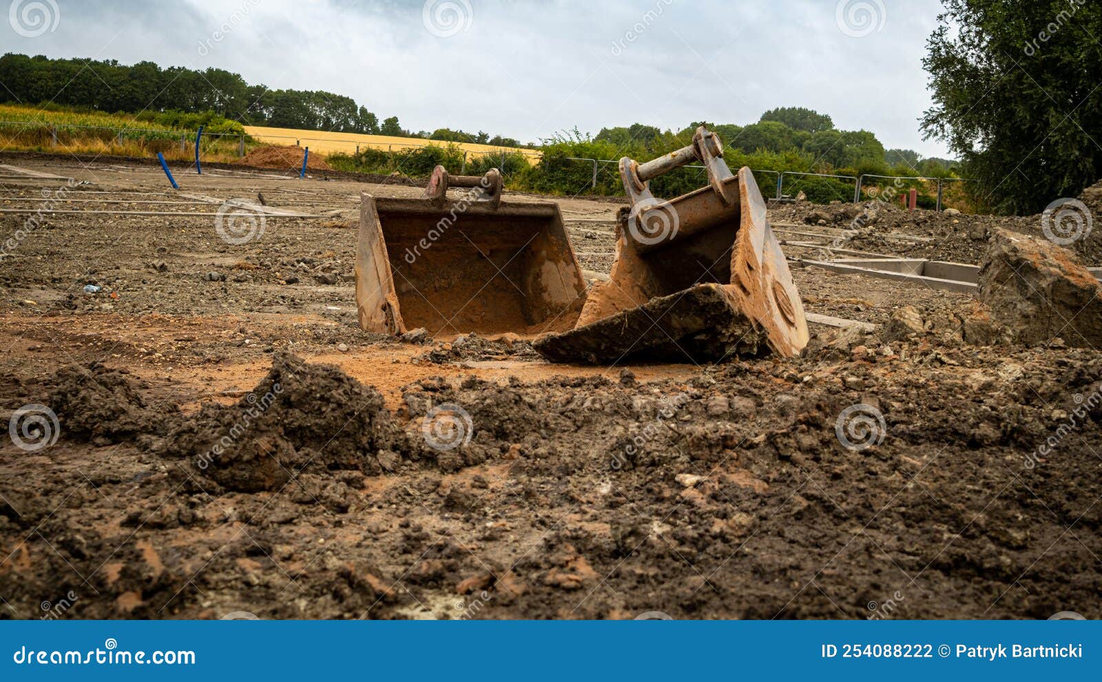 Excavator Tool on the Ground at Construction Stock Photo - Image of ...