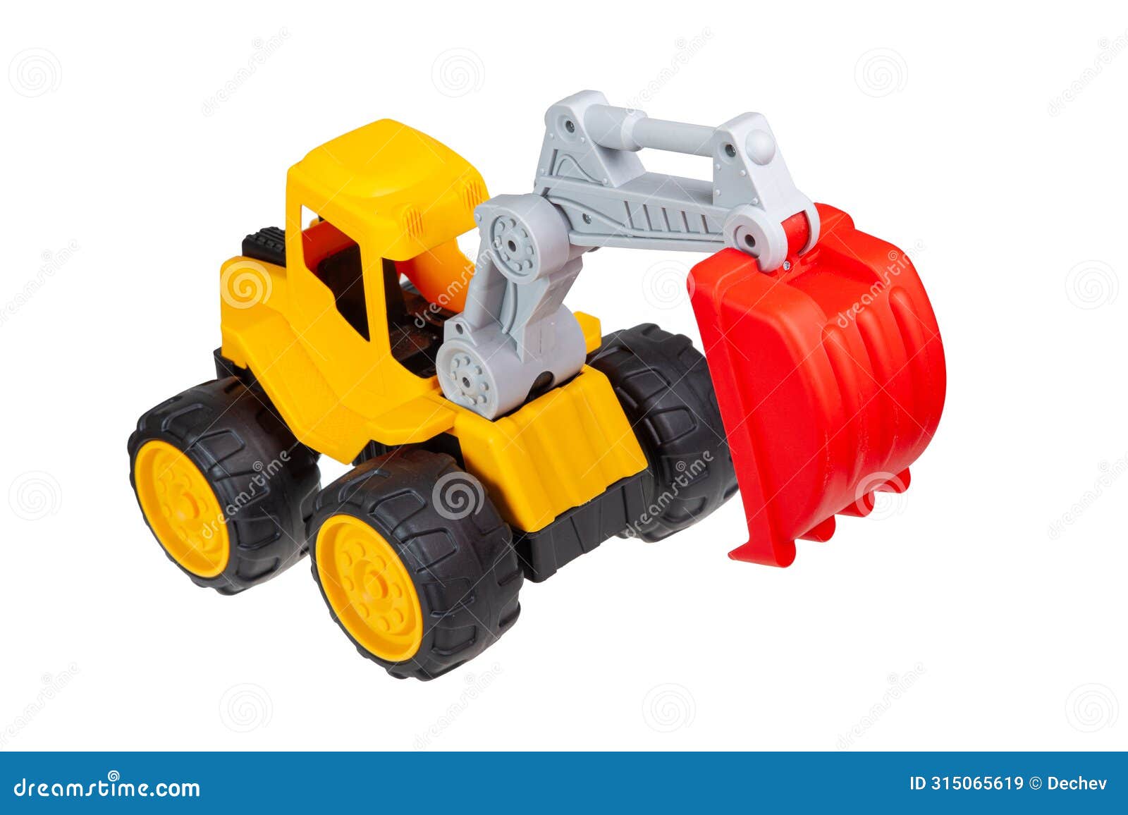 Excavator Toy, Bulldozer Toy Isolated on White Background Stock Image ...