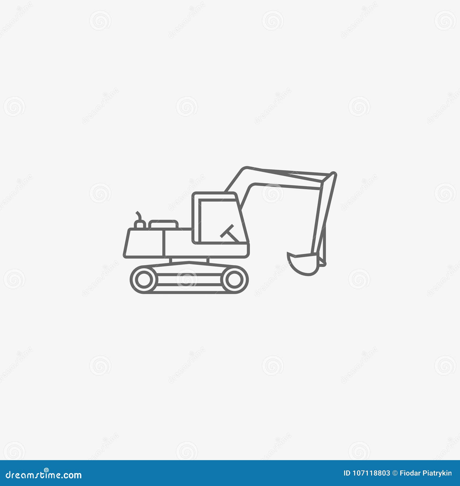 Excavator vector icon stock vector. Illustration of vehicle - 107118803
