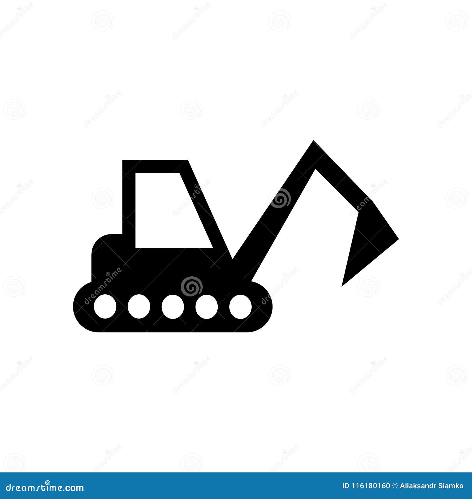 Excavator Vector Icon. Illustration Isolated for Graphic and Web Stock ...
