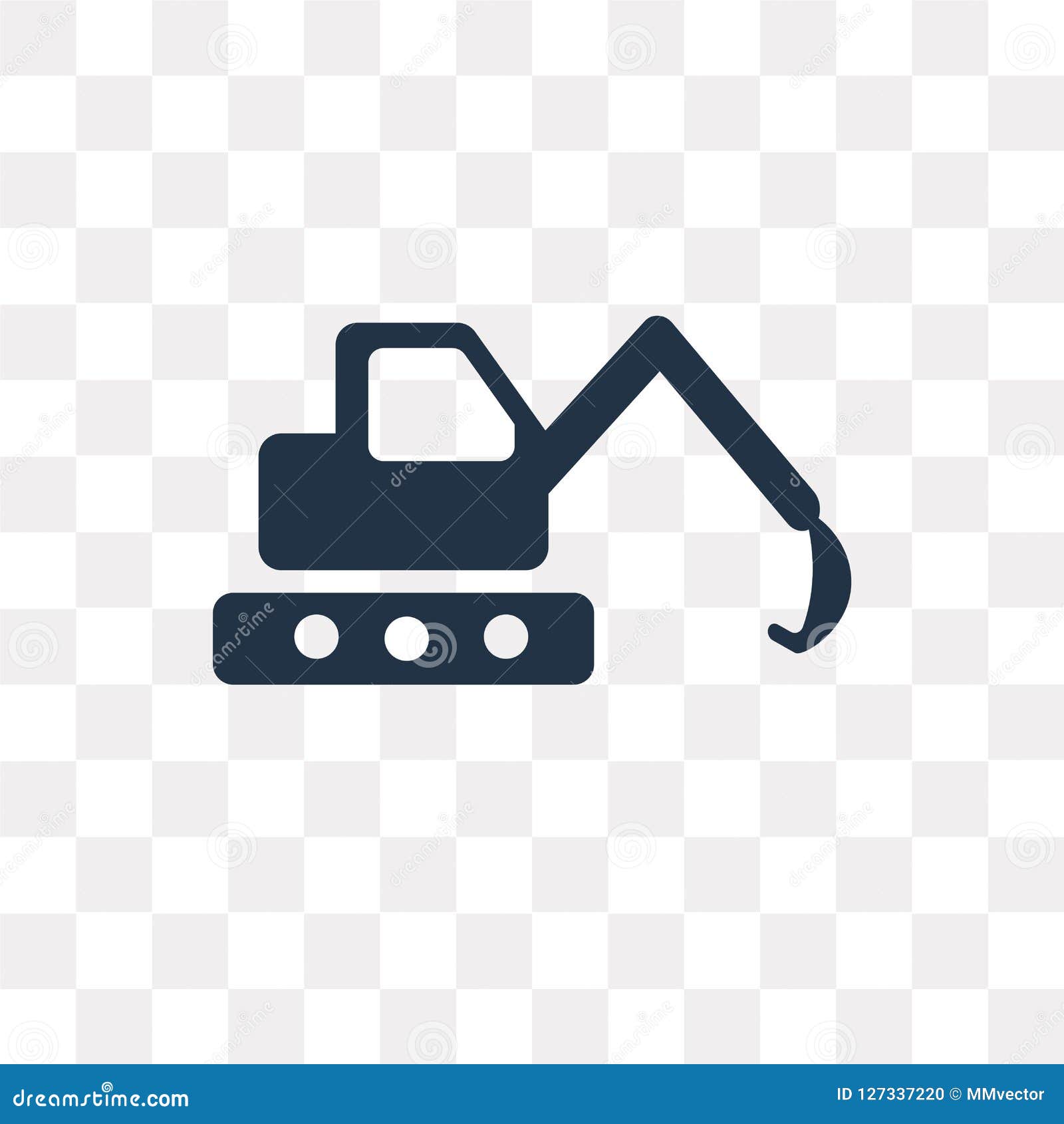 Excavator Vector Icon Isolated on Transparent Background, Excavator ...