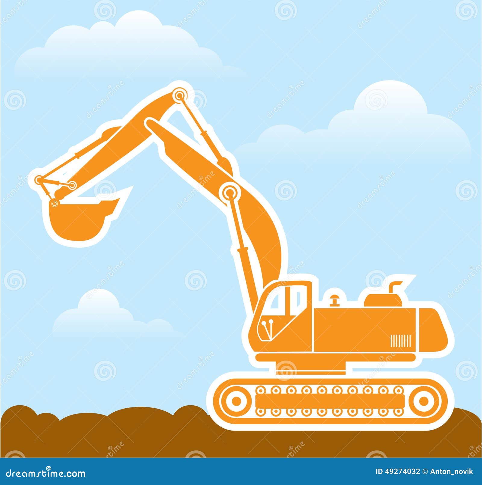 Excavator Vector stock vector. Illustration of clip, modern - 49274032