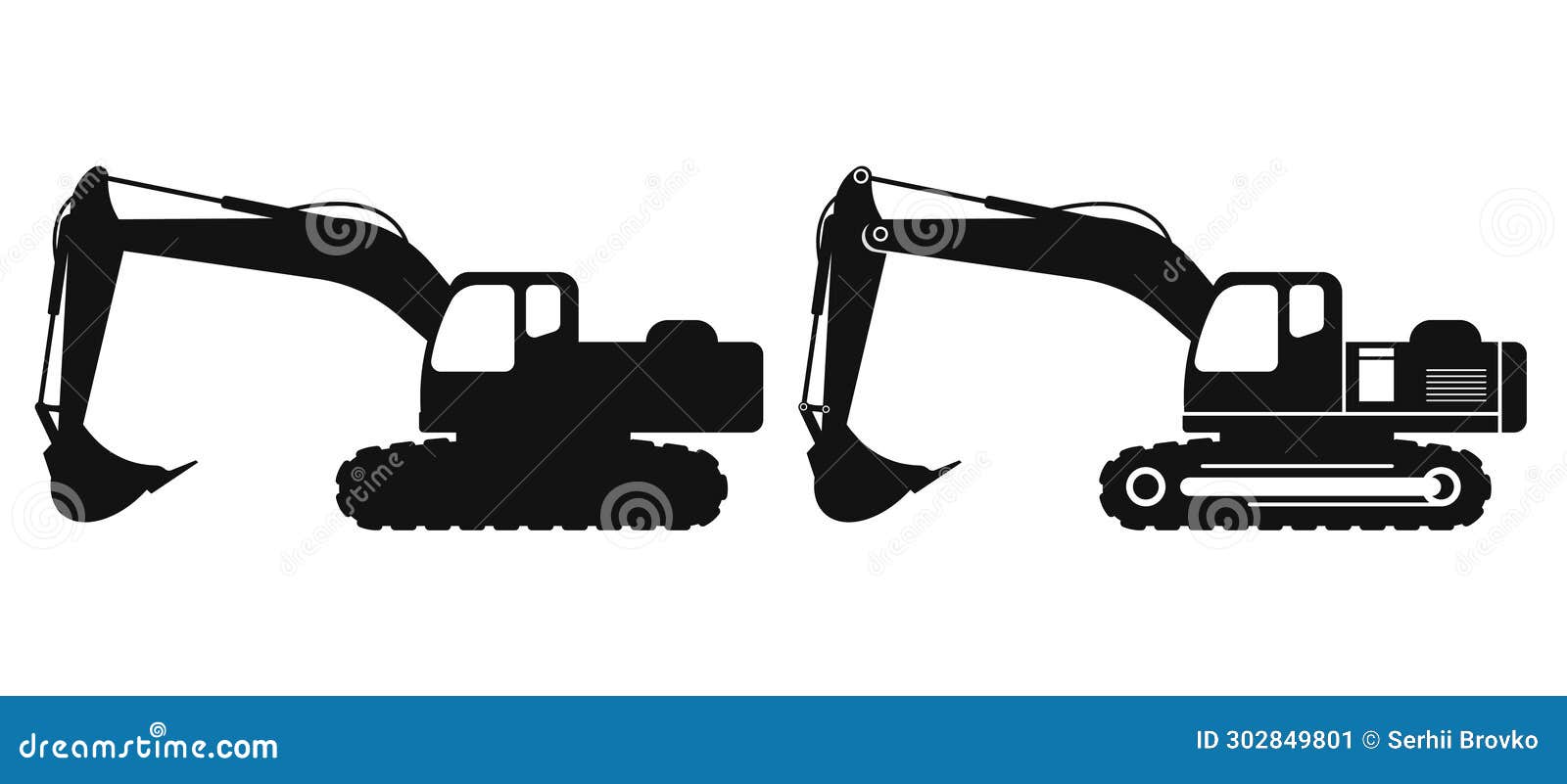 Excavator with View from Side Icon. Construction Vehicle Stock Vector ...