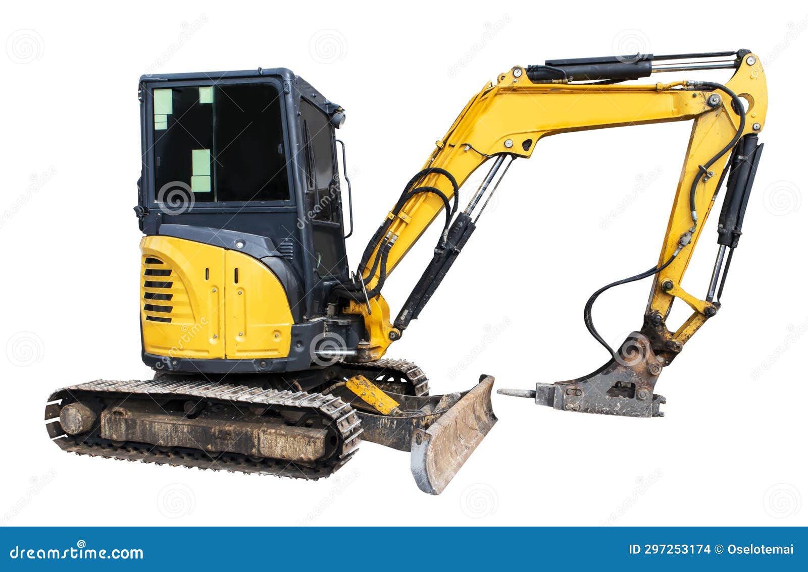Excavator on White Background ,Medium-sized Excavators are Used for ...