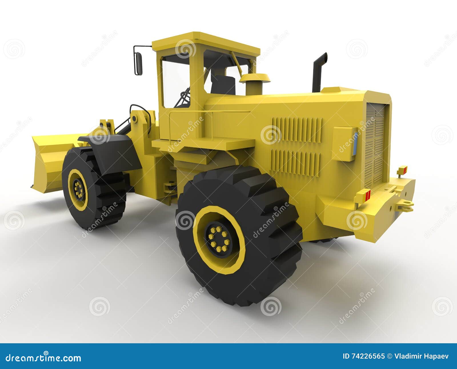 Excavator On A White Uniform Background. Backhoe Loader. 3d ... Excavator On A White Uniform Background. Backhoe Loader. 3d ...