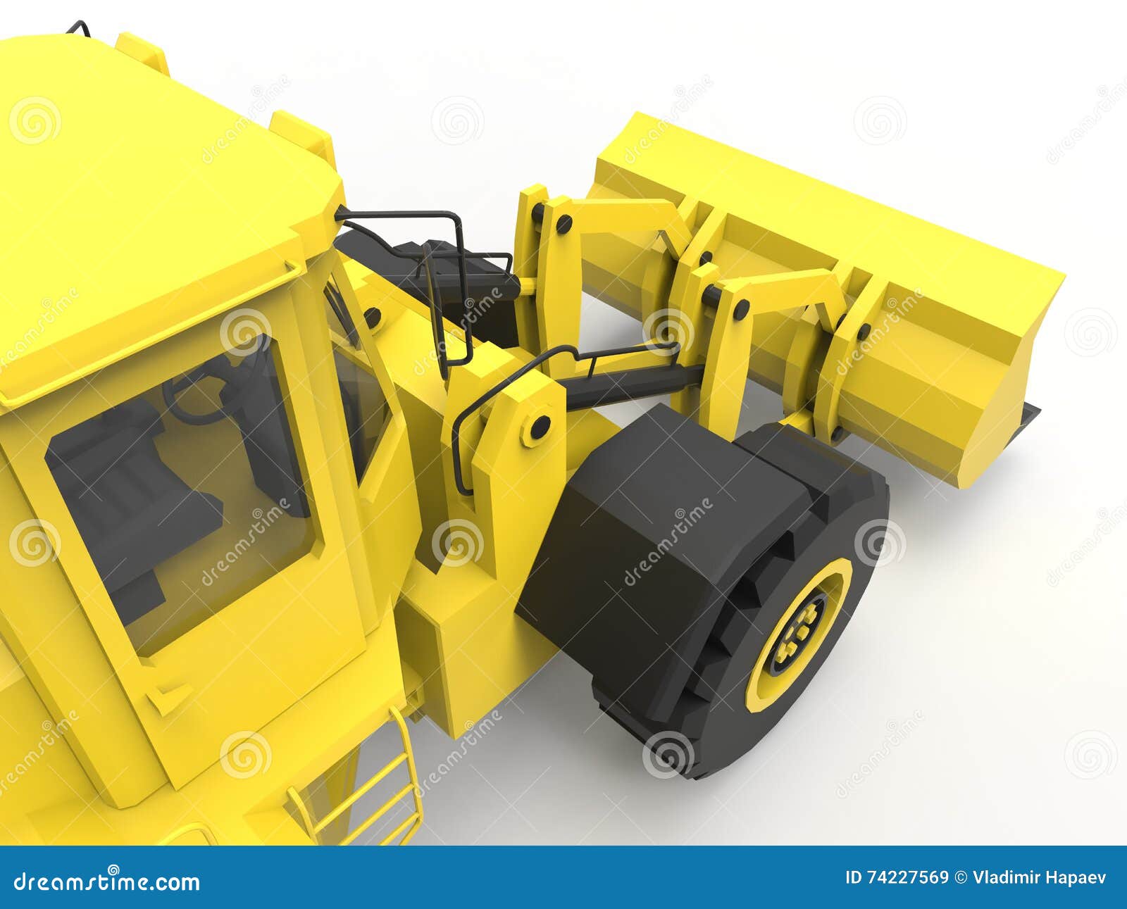 Excavator On A White Uniform Background. Backhoe Loader. 3d ... Excavator On A White Uniform Background. Backhoe Loader. 3d ...