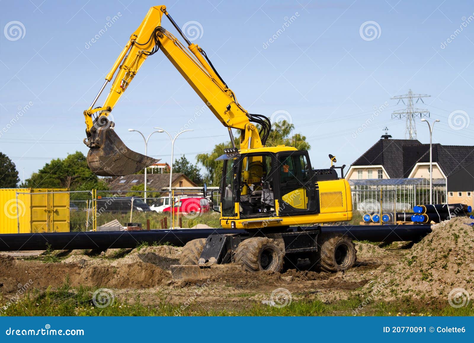 Excavator at work stock image. Image of machine, bucket - 20770091