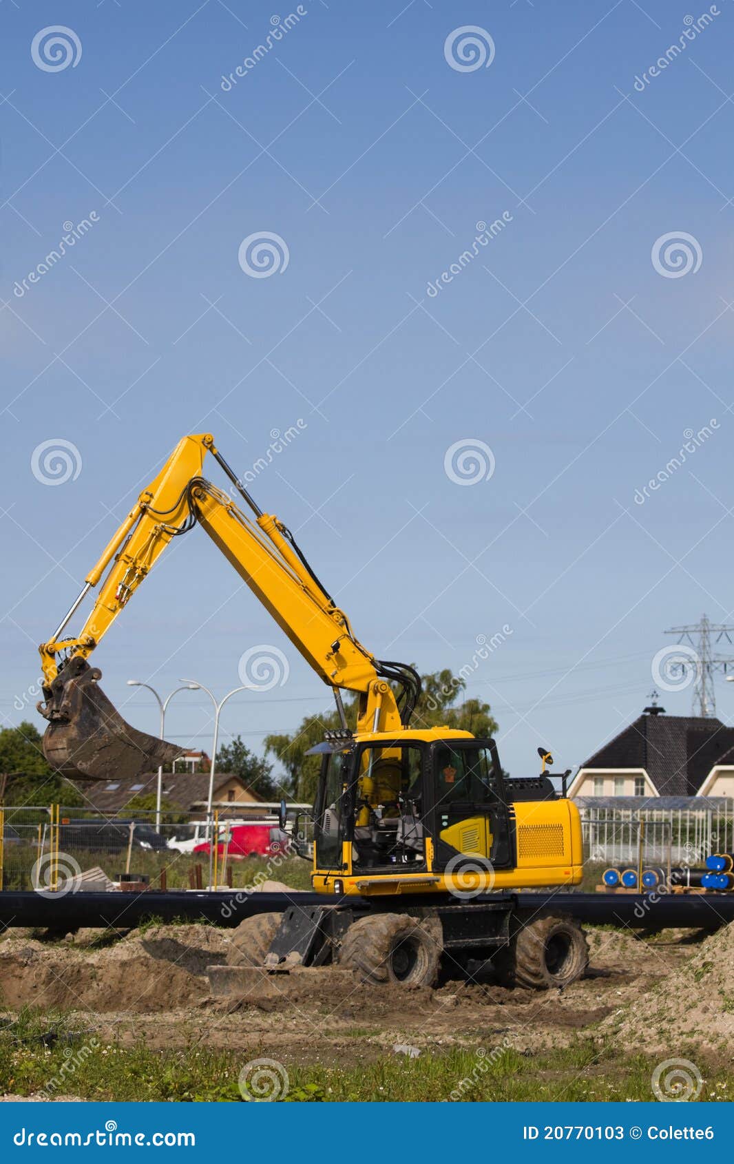 Excavator at work stock image. Image of bucket, machine - 20770103