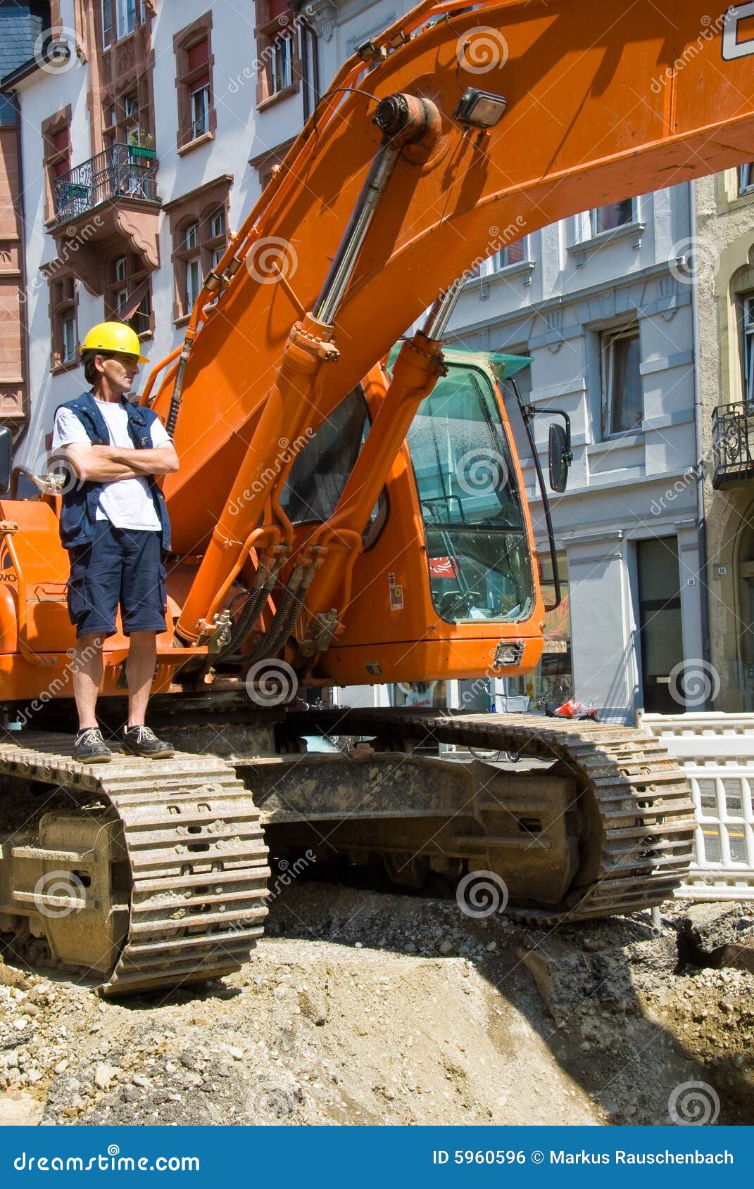 Excavator at work stock photo. Image of stands, heavy - 5960596