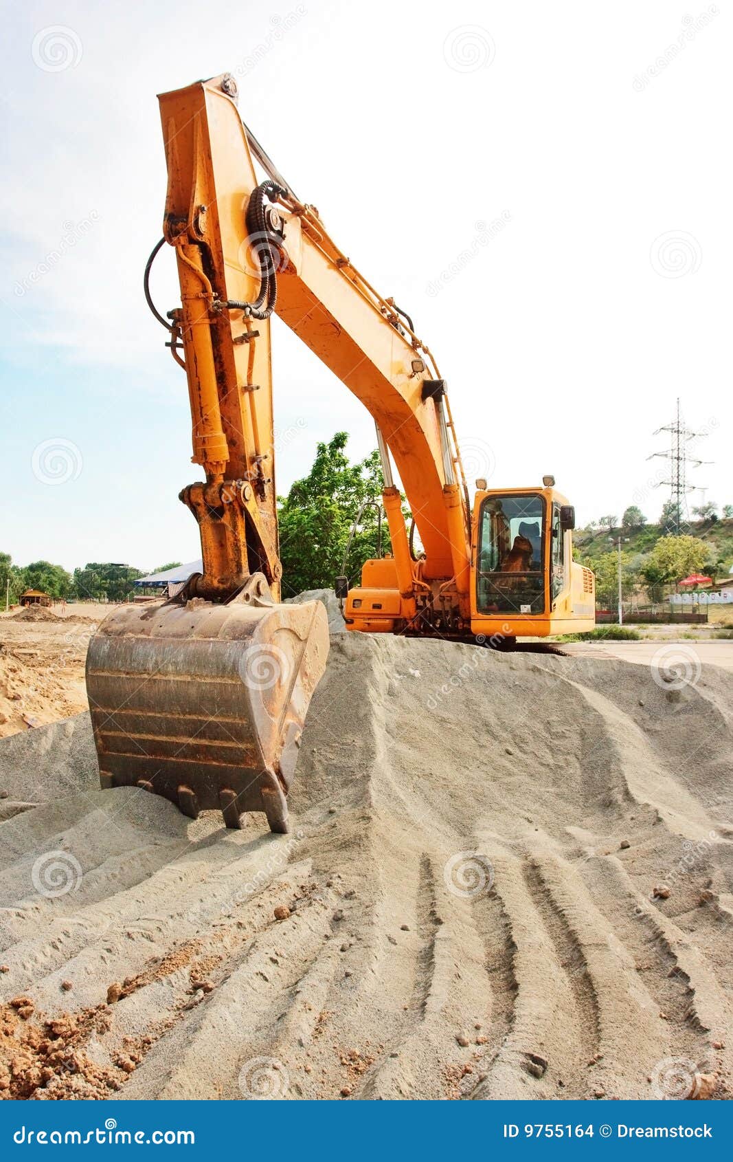 Excavator at work stock photo. Image of machinery, engineering - 9755164