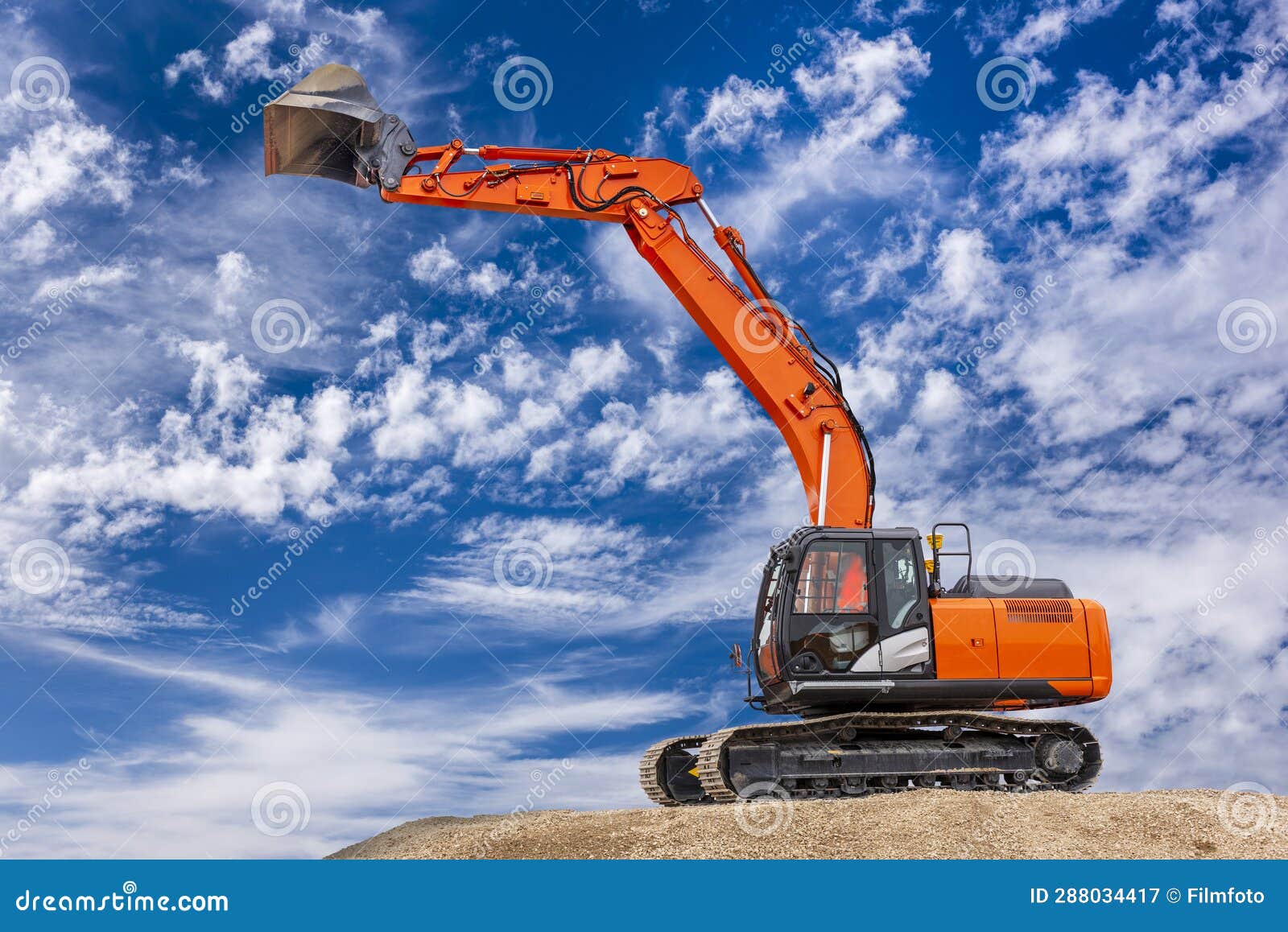 Excavator is in Work and Digging at Construction Site. Stock Image ...
