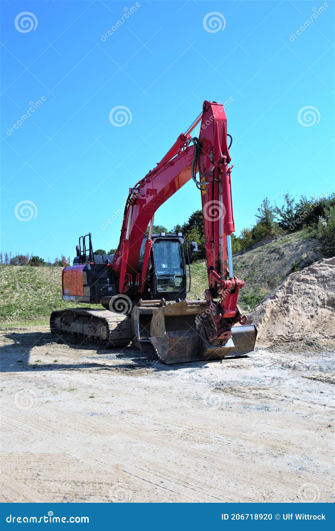 Excavator at work stock photo. Image of digger, machine - 206718920