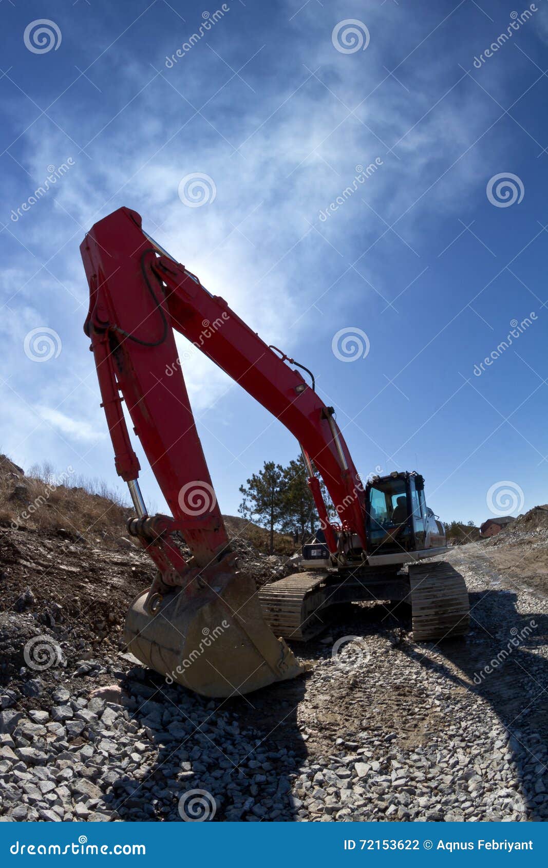 Excavator at work stock photo. Image of building, blue - 72153622