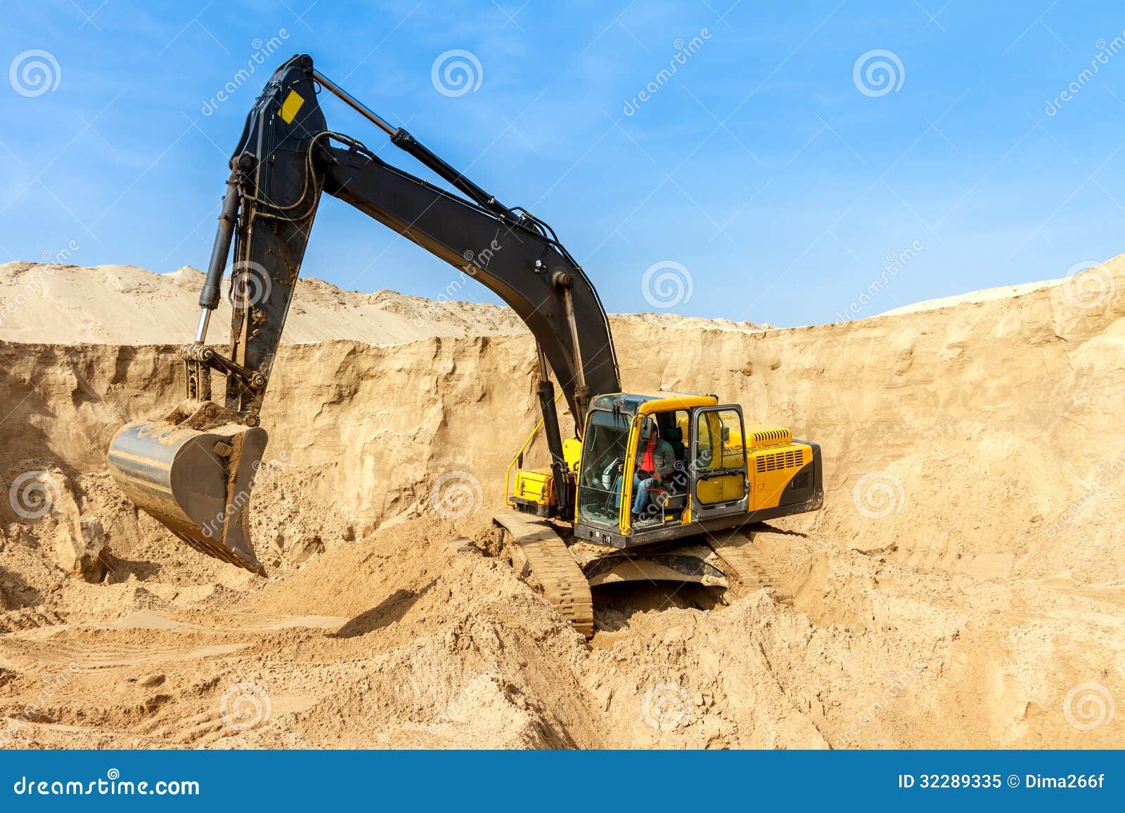 Excavator at Work stock image. Image of large, working - 32289335