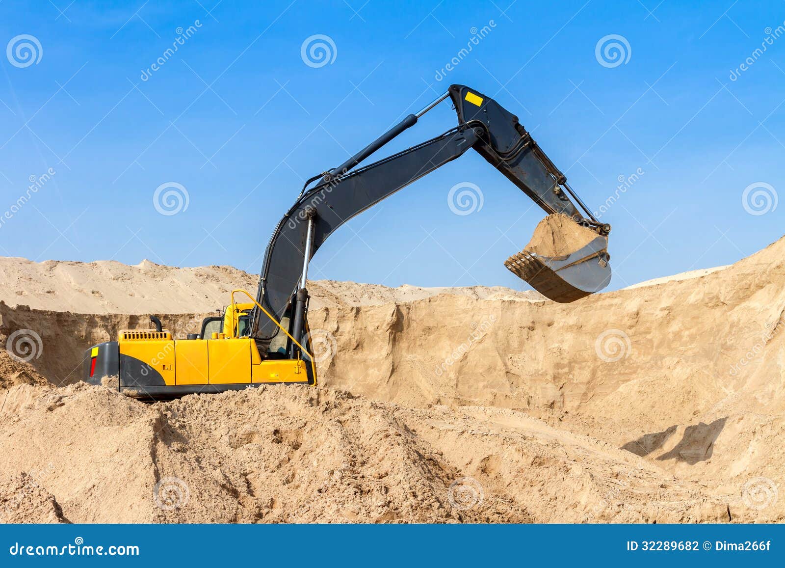 Excavator at Work stock photo. Image of construction - 32289682