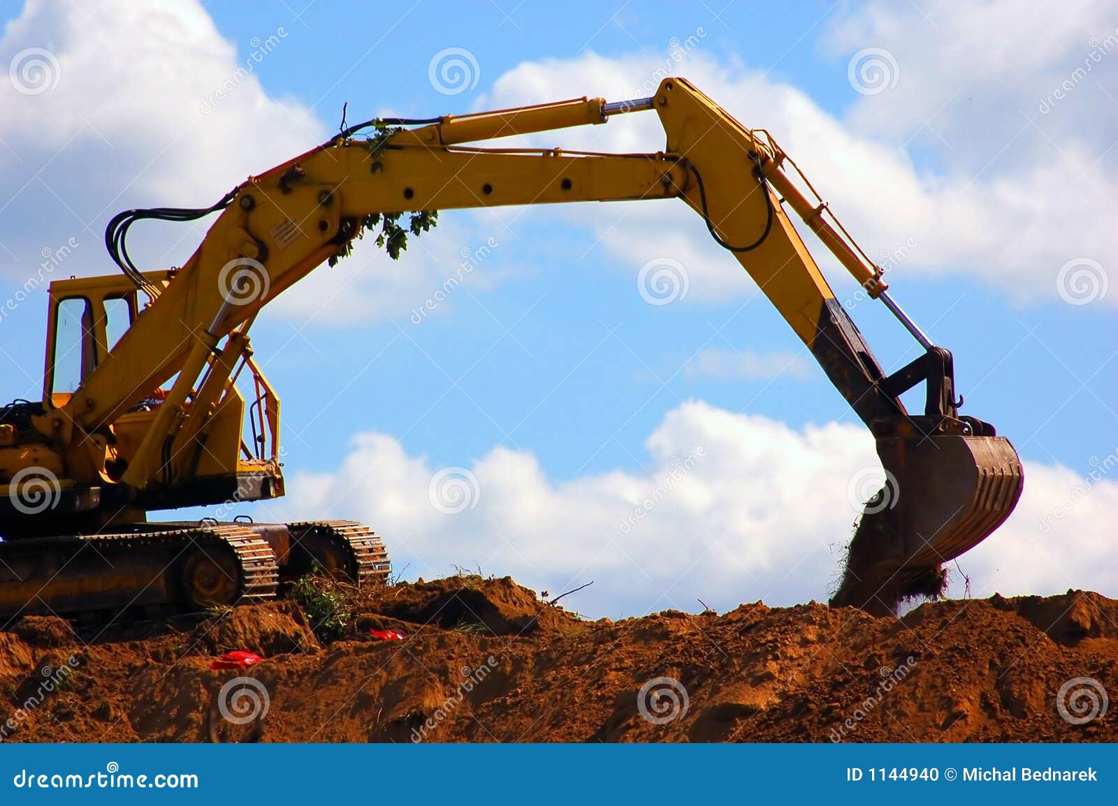 Excavator working stock photo. Image of progress, dirt - 1144940