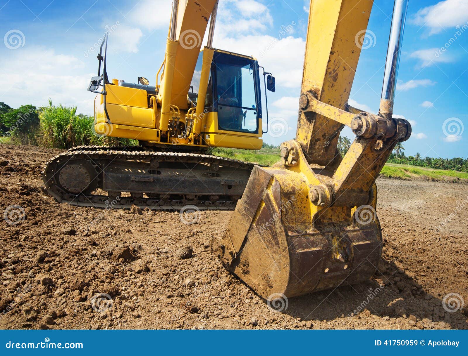 Excavator Working at Construction Site Stock Image - Image of equipment ...