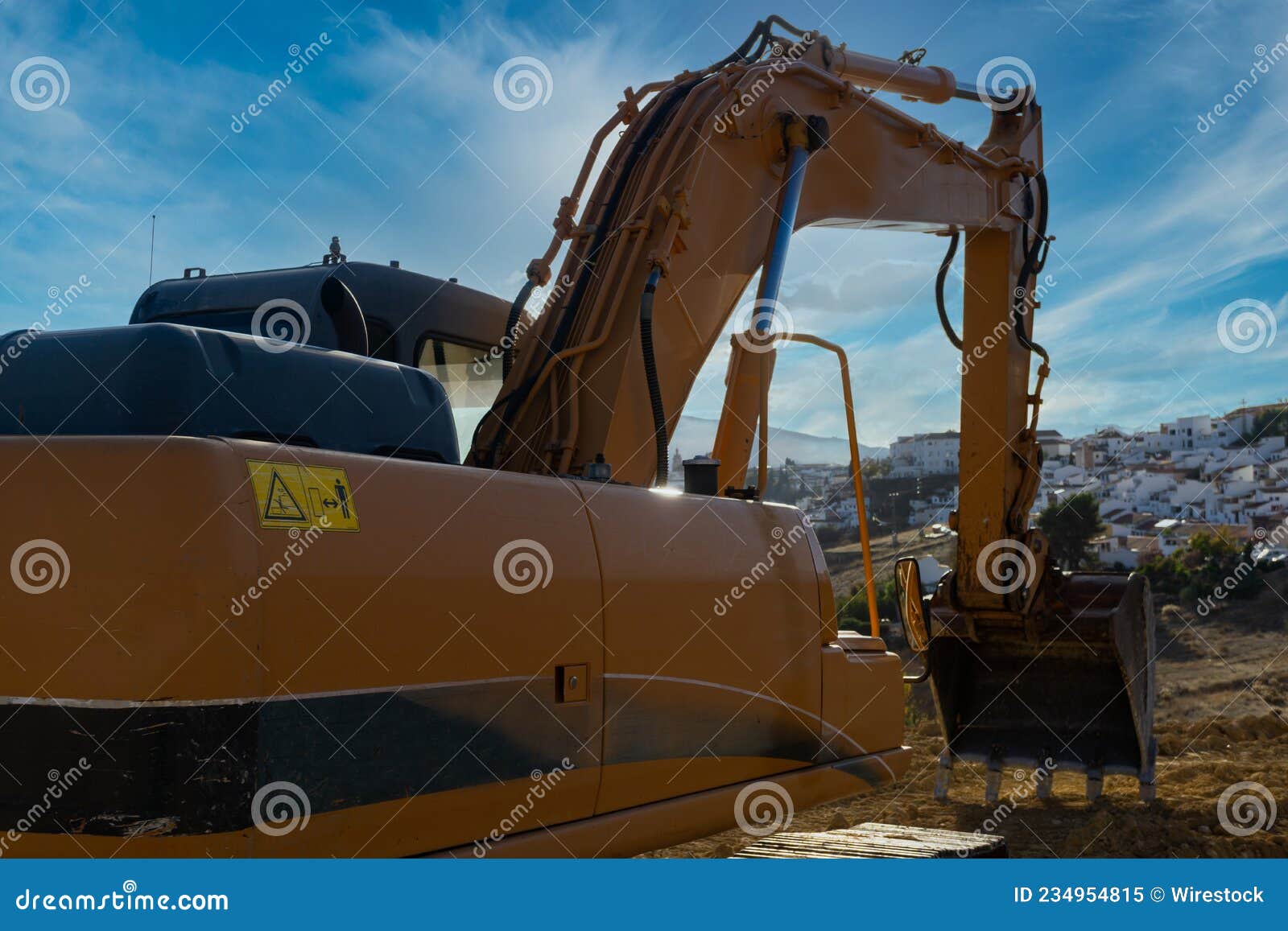 Excavator Working on the Construction Site Stock Image - Image of ...