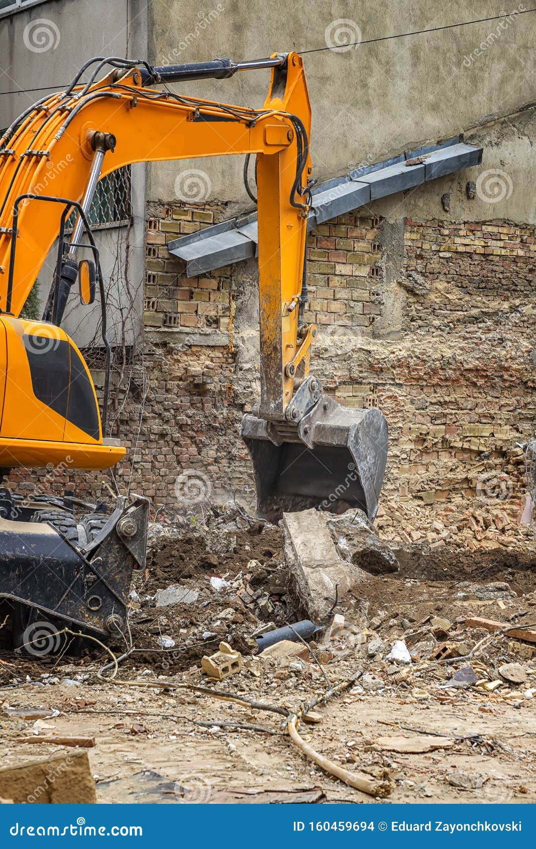Excavator Working at a Construction Site. Stock Photo - Image of ...