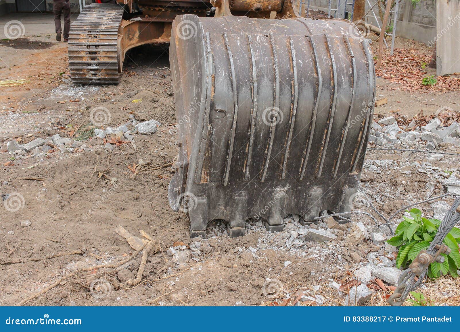 Excavator Working Destruction in Work Outdoor Construction Stock Image ...