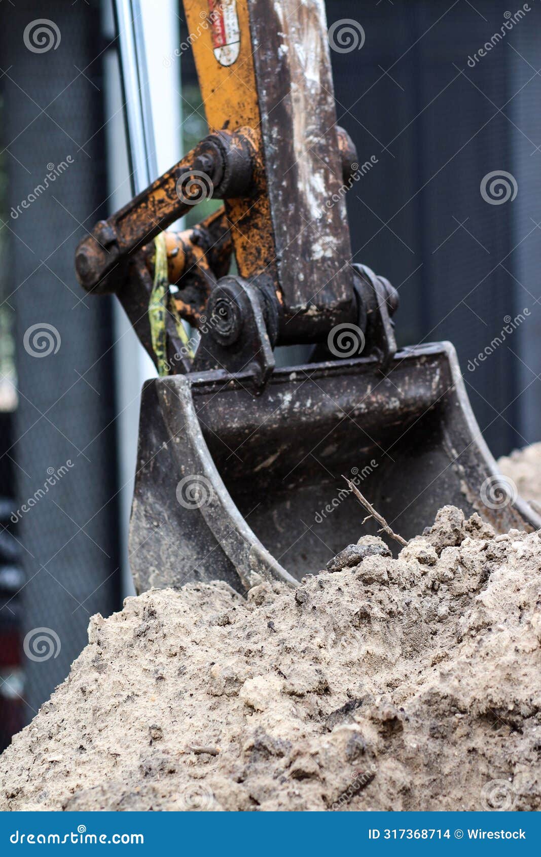 Excavator Working on the Sand at a Construction Site Stock Photo ...