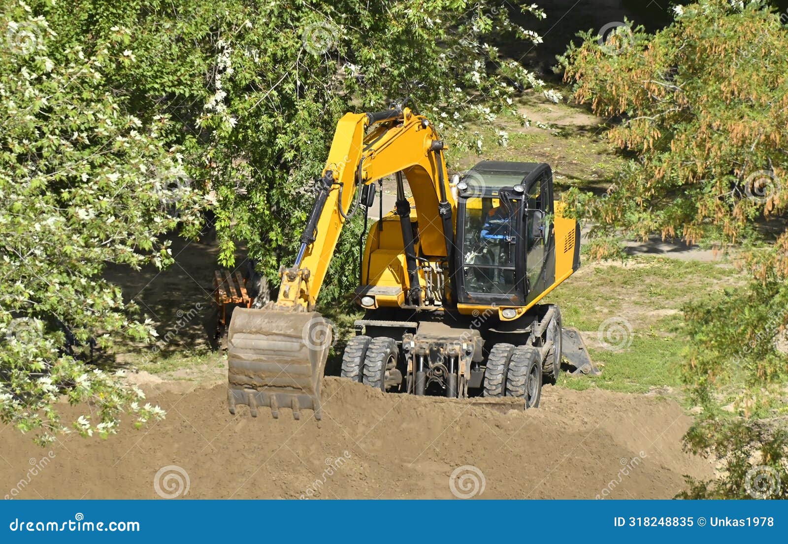 Excavator Working with Soil Stock Image - Image of work, metallic ...