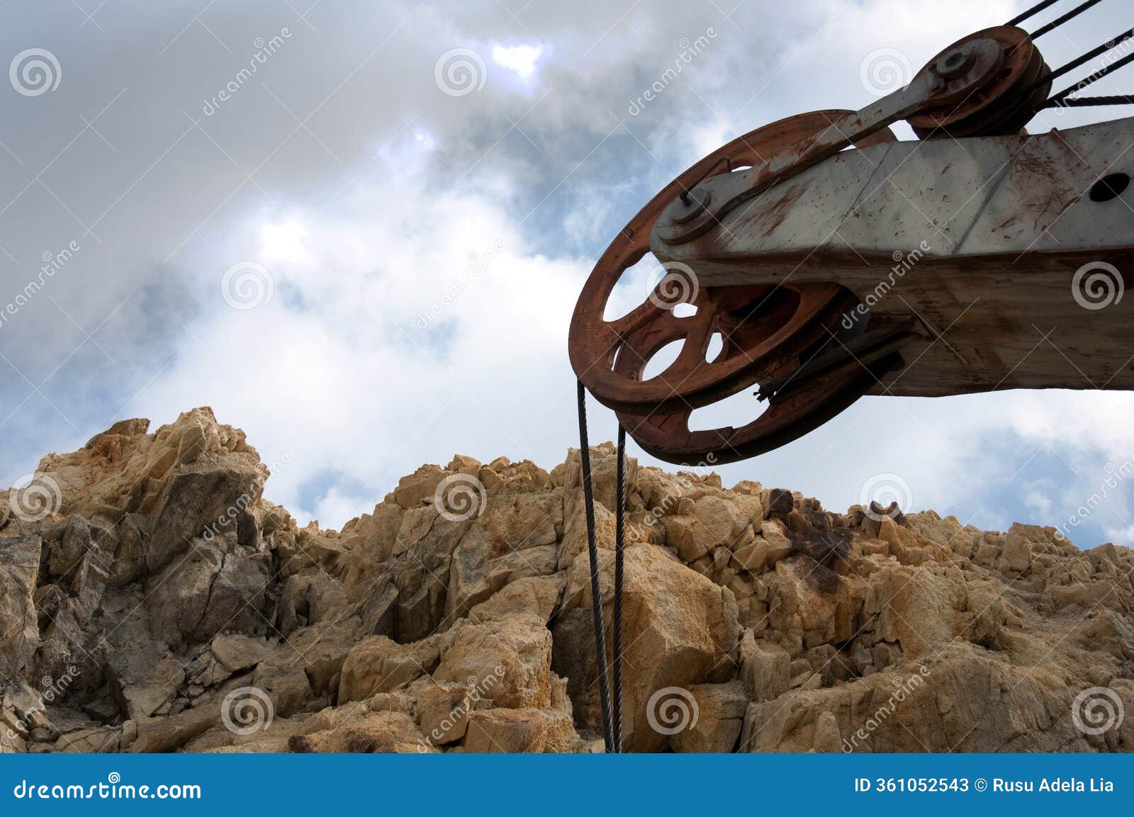 Excavator Working in a Stone Quarry Stock Image - Image of stone ...