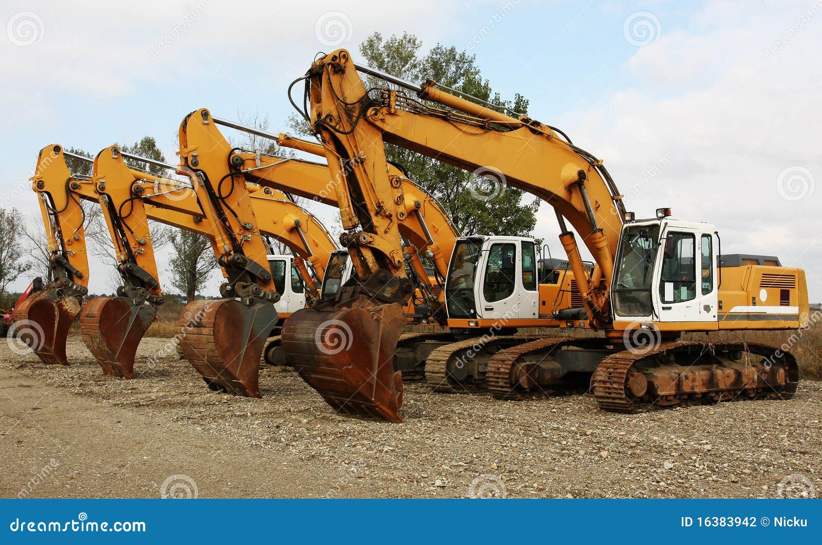 Excavators stock photo. Image of large, parked, cabin - 16383942