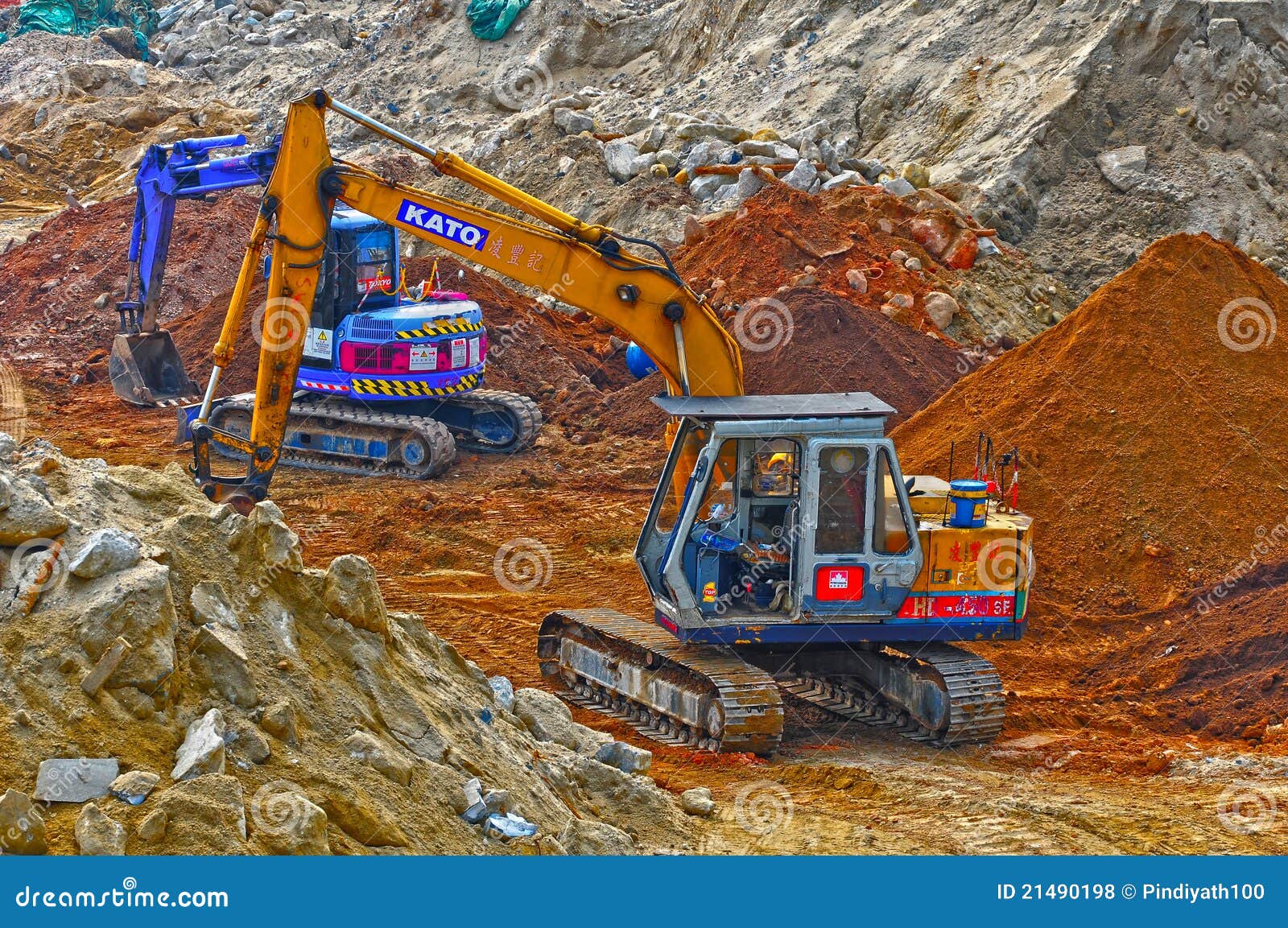 Excavators editorial stock photo. Image of machine, outdoor - 21490198