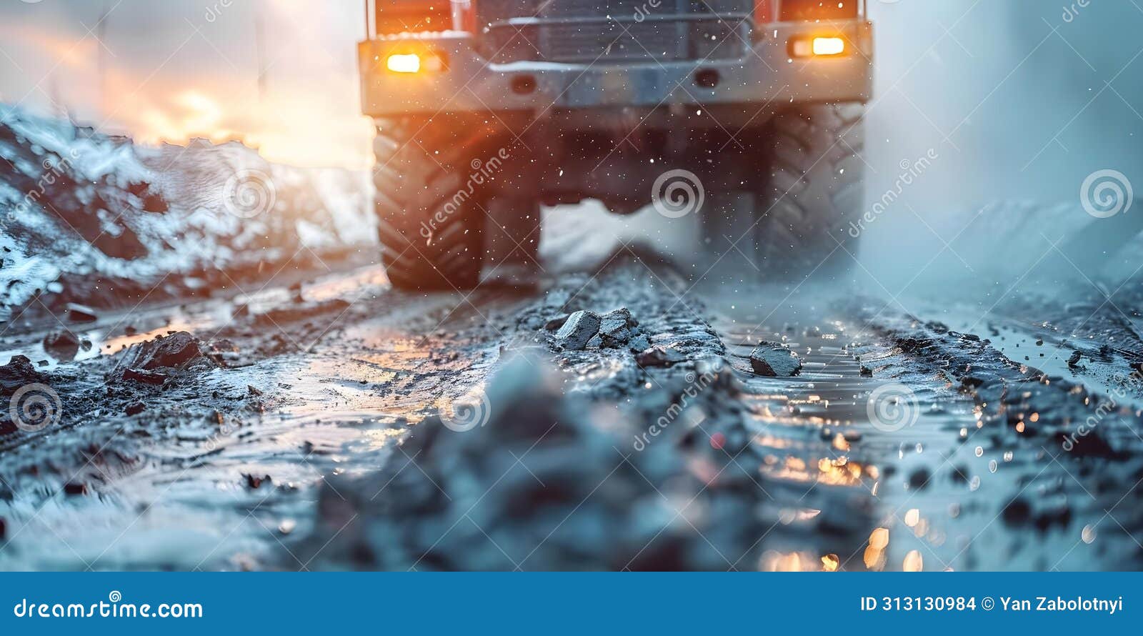 Excavators In Action: Construction Site Work. Concept Heavy Machinery ...