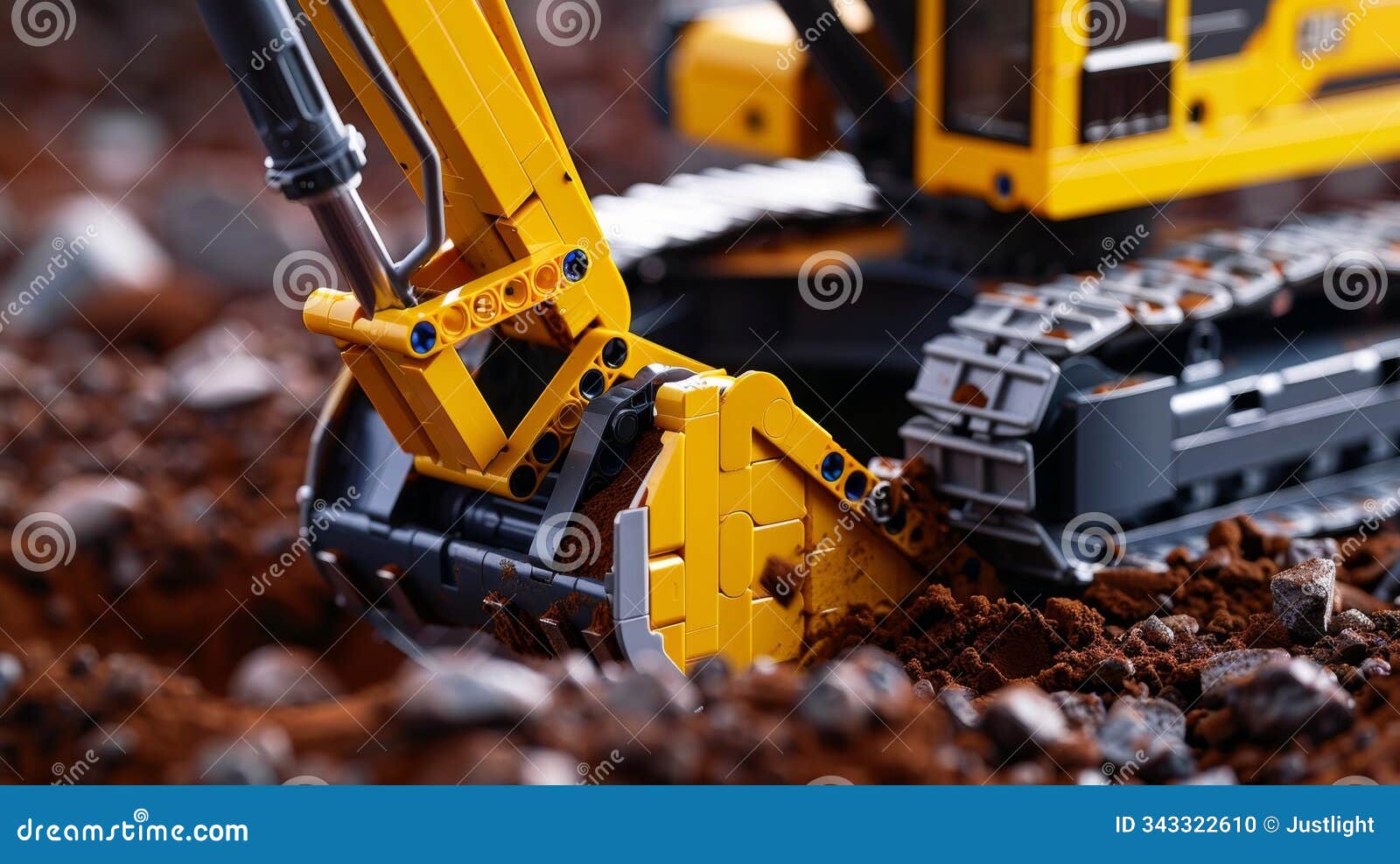 The Excavators Arm Extended To Its Full Reach Showcasing Its Impressive ...